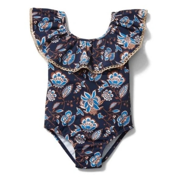 Janie and Jack | Swim | Janie And Jack Paisley Ruffle One Piece Girls ...